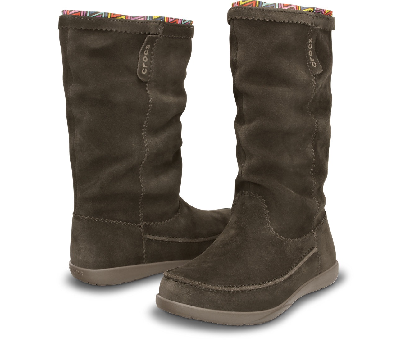 Crocs Adela Suede Boot Espresso - Superjeans.cz