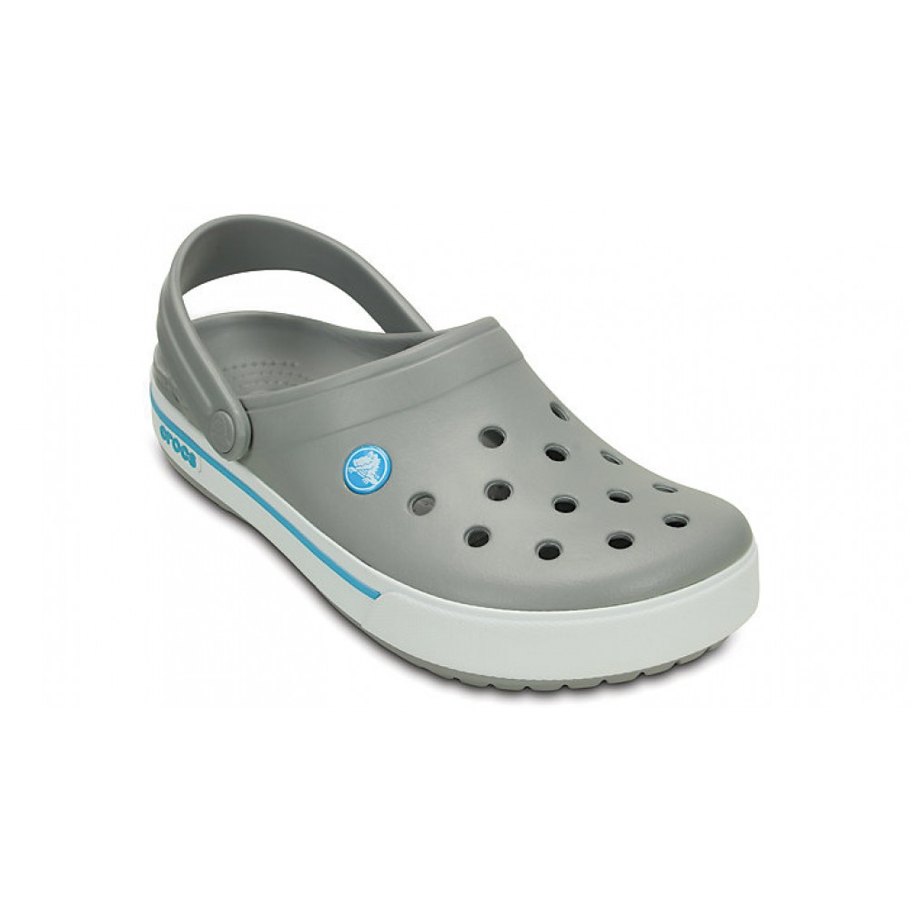 Crocs Crocband II.5 Clog Light Grey/Electric Blue - Superjeans.cz