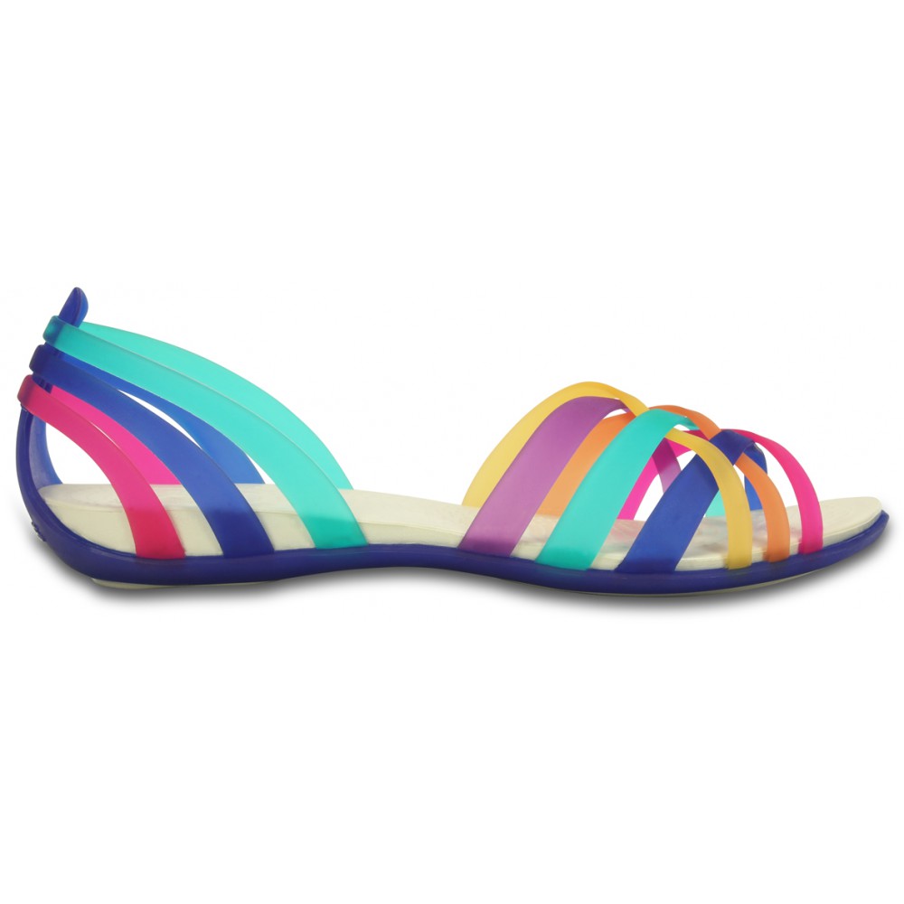 Crocs Huarache Flat Multi/Cerulean Blue - Superjeans.cz
