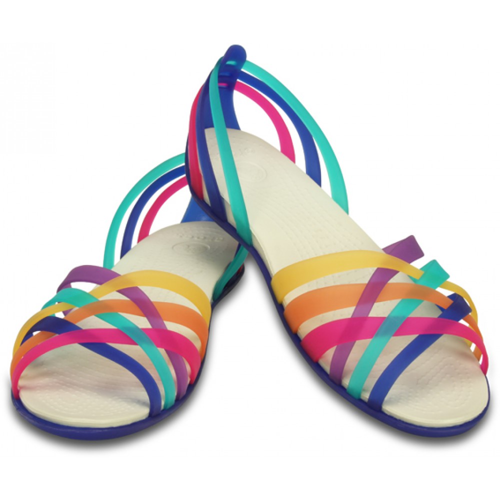 Crocs Huarache Flat Multi/Cerulean Blue - Superjeans.cz