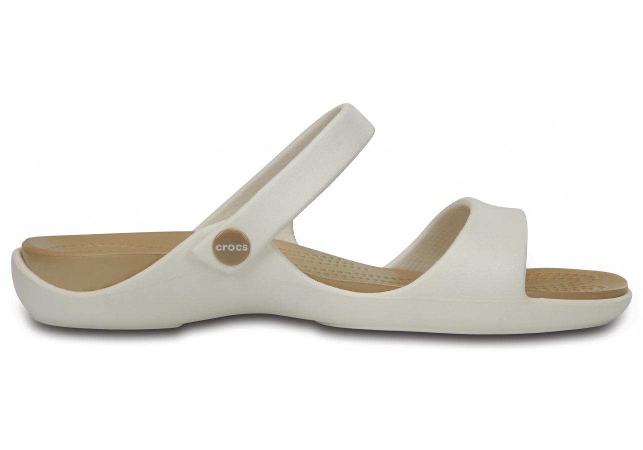 Crocs Cleo V Sandal Oyster/Gold - Superjeans.cz